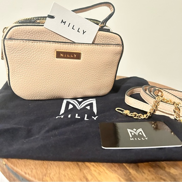 Milly | Bags | Milly Designer Astor Leather Mini Satchel Nude Womens Handbags Purses | Poshmark